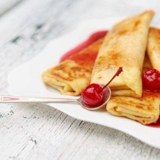 Absolute Best Cherry Crepes Recipe Ever! | All She Cooks