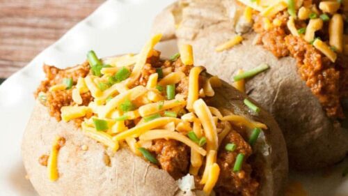 Loaded Chili Baked Potatoes | 15 Minute Cheat Meal | All She Cooks