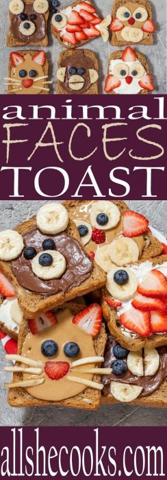 Animal Face Toast Treats | Fun for all ages! | All She Cooks