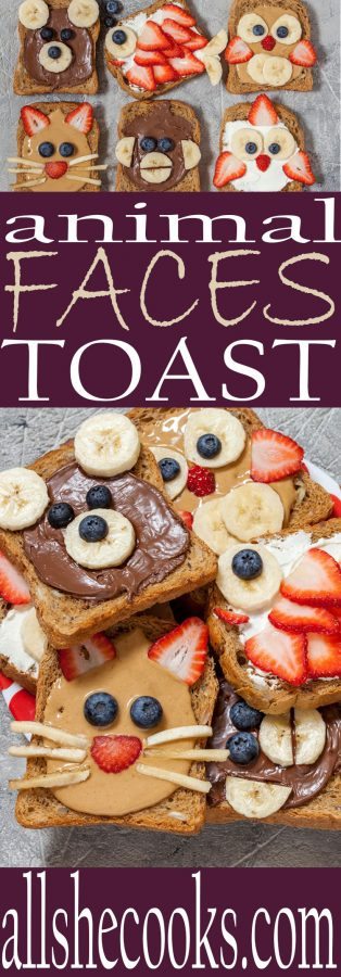 Animal Face Toast Treats | Fun for all ages! | All She Cooks