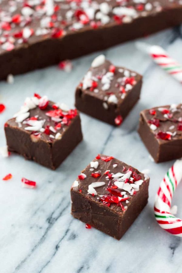 Easy Candy Cane Fudge - All She Cooks