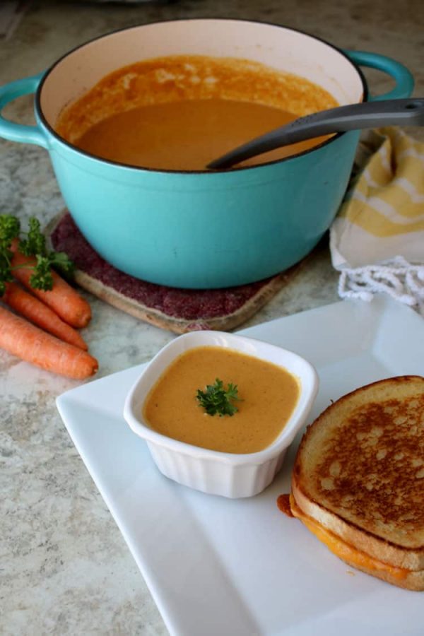 Creamy Carrot Soup with Warming Spices - All She Cooks