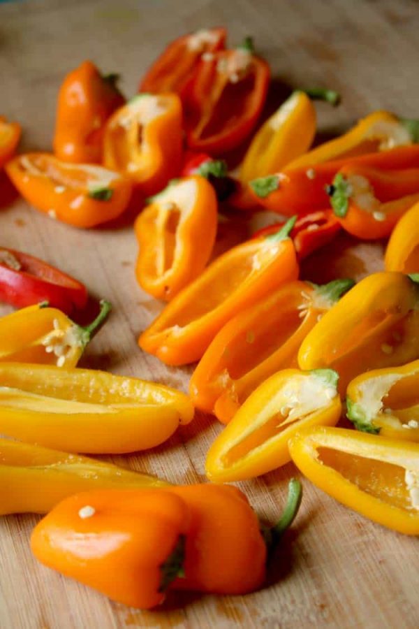 Stuffed Mini Sweet Peppers with Cheese and Bacon - All She Cooks
