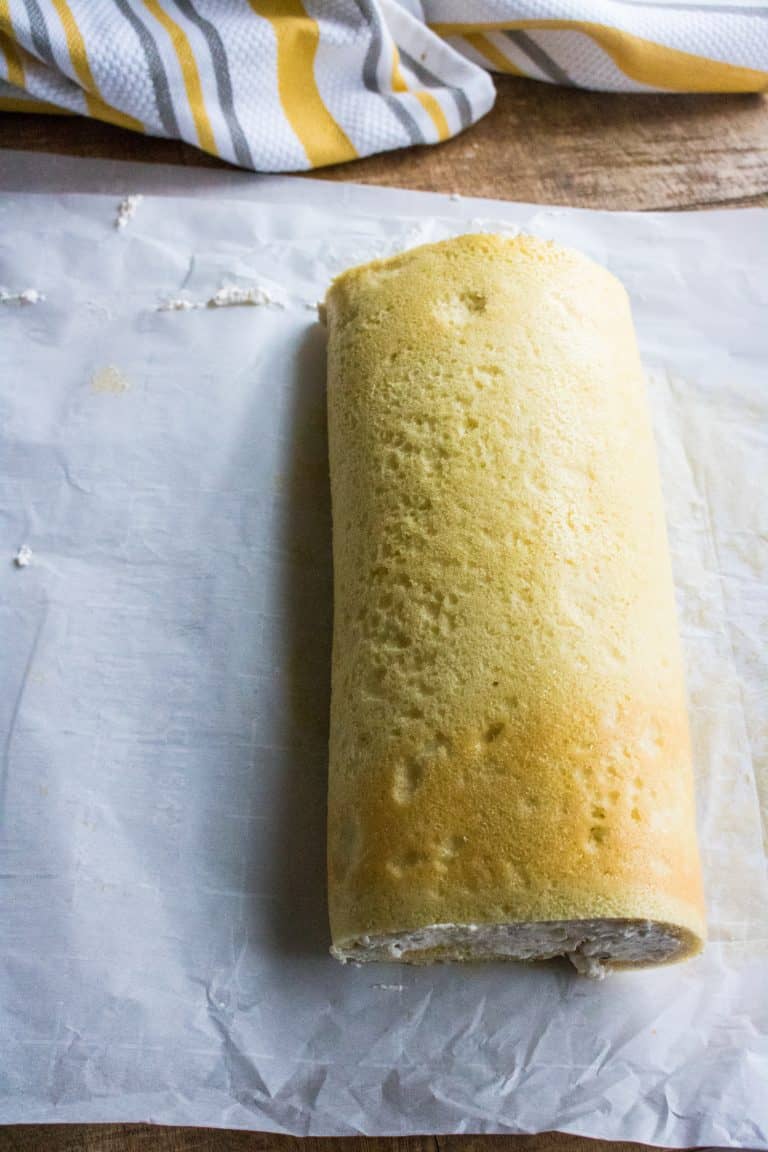 Cannoli Cream Cake Roll - All She Cooks