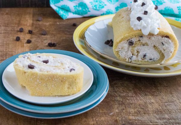 Cannoli Cream Cake Roll - All She Cooks