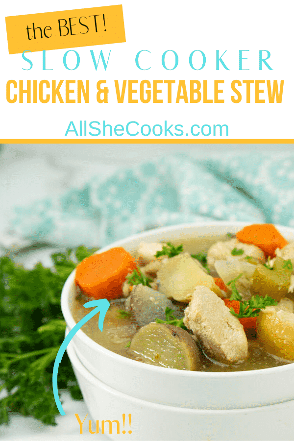 Chicken Stew Slow Cooker Recipe - An Easy Slow Cooker Stew - All She Cooks
