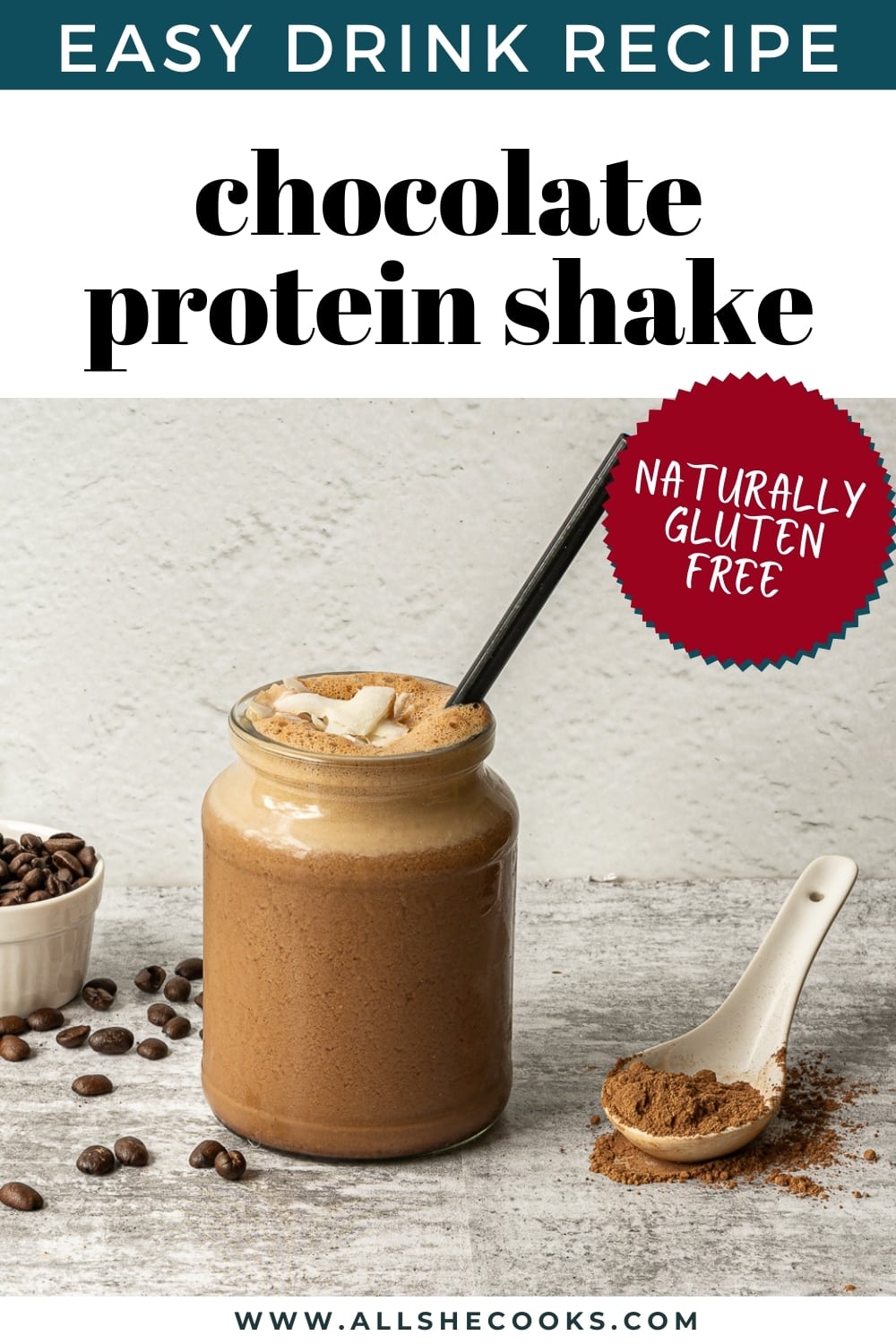 Chocolate Protein Shake - Easy Post-Workout Snack - All She Cooks