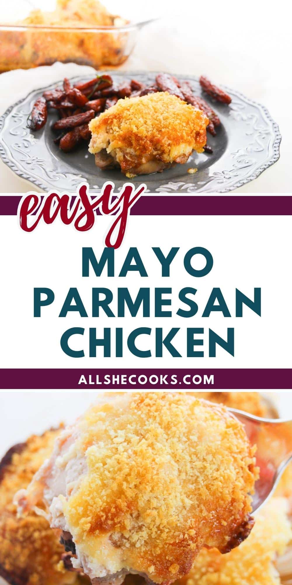 Mayo Parmesan Chicken - All She Cooks
