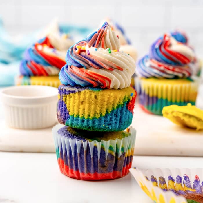 Tie Dye Cupcakes - All She Cooks