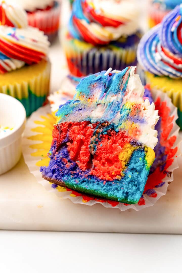 Tie Dye Cupcakes - All She Cooks