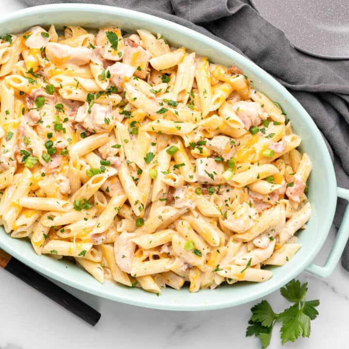 Chicken Bacon Ranch Pasta - All She Cooks