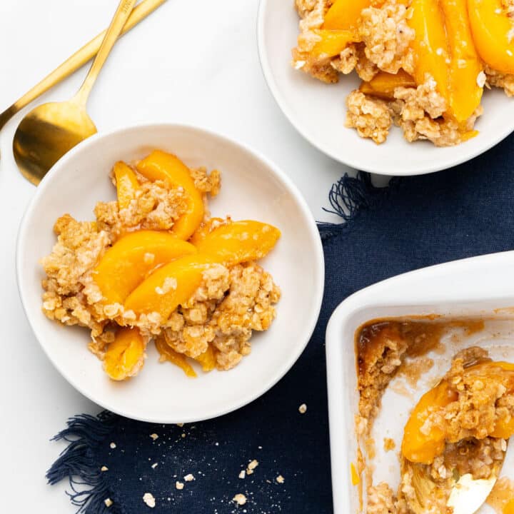 Peach Crisp (with canned peaches) - All She Cooks