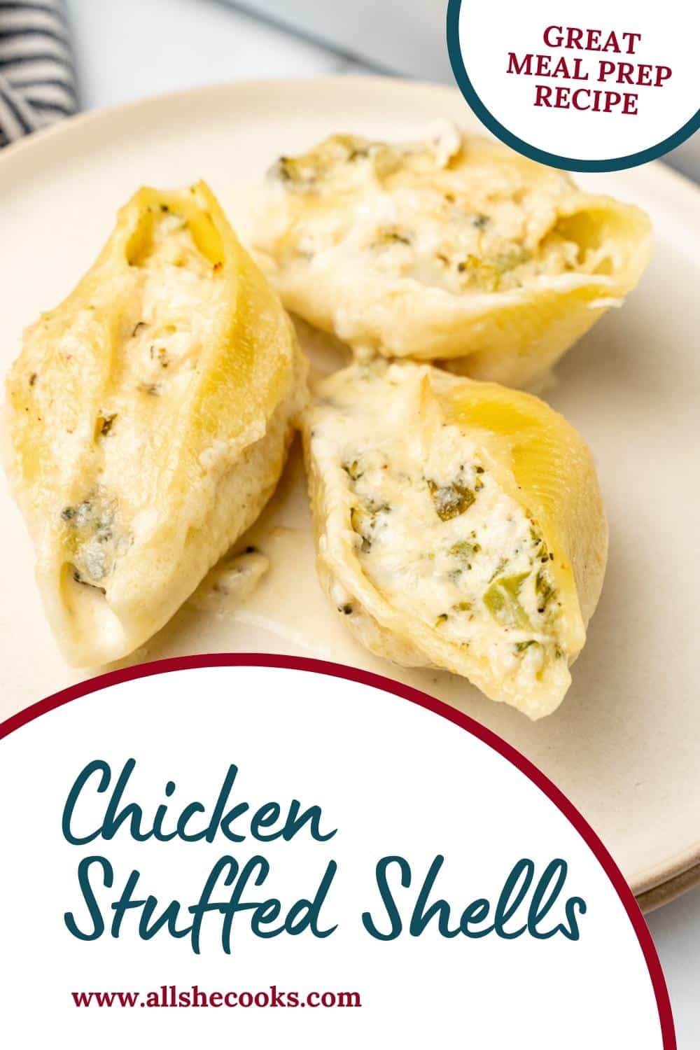 Chicken Stuffed Shells – Crazy Easy! - All She Cooks