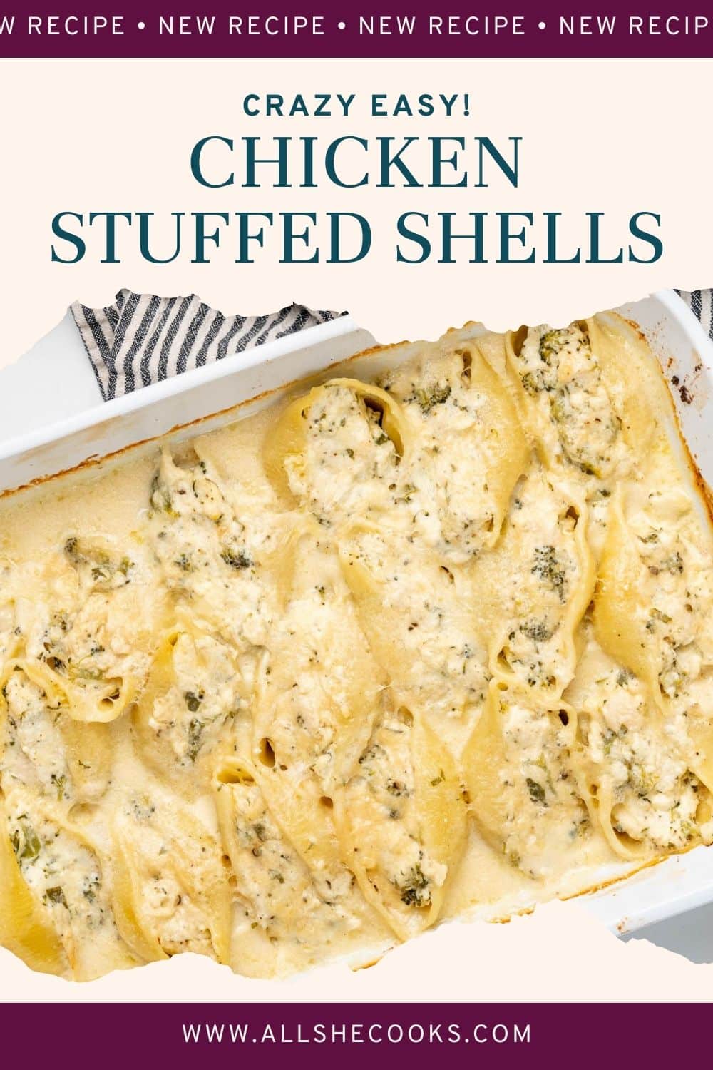 Chicken Stuffed Shells – Crazy Easy! - All She Cooks