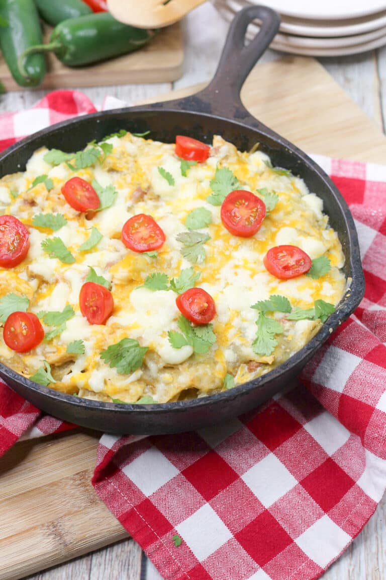 One Pot Chicken Verde Skillet - All She Cooks