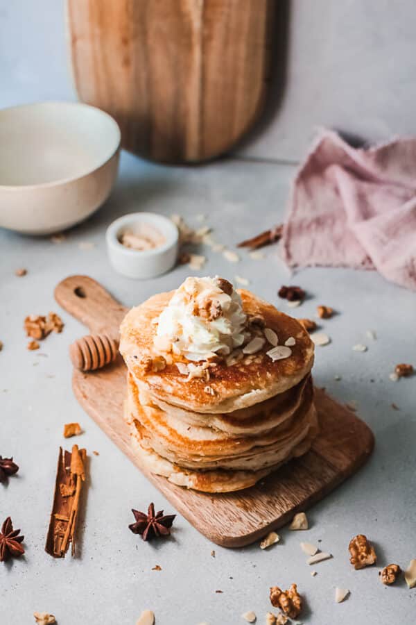 Eggnog Pancakes - All She Cooks