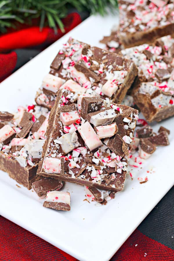 Peppermint Bark Fudge - All She Cooks
