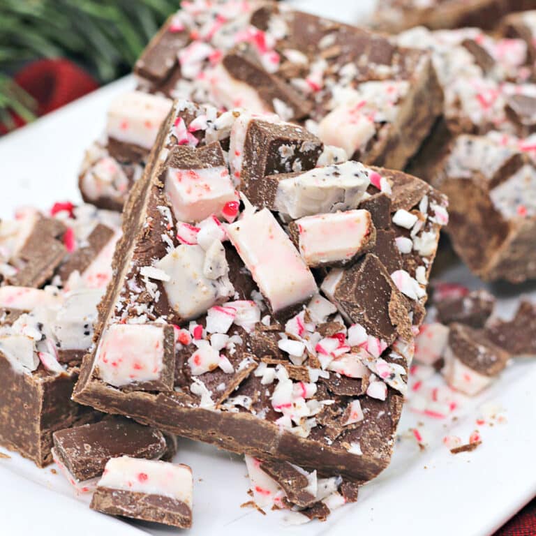 Peppermint Bark Fudge - All She Cooks