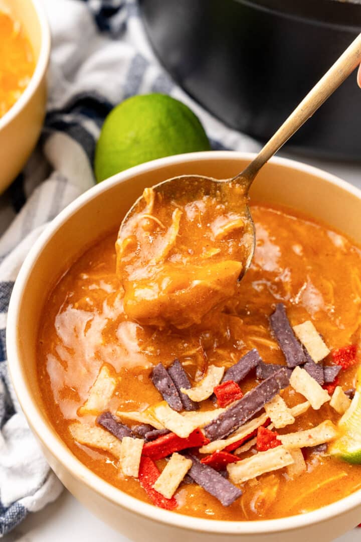 Copycat Chili’s Chicken Enchilada Soup - All She Cooks