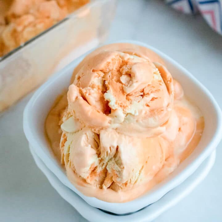 No-Churn Orange Creamsicle Ice Cream - All She Cooks